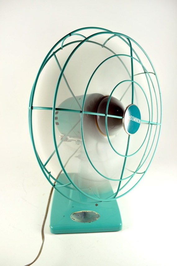 Large Turquoise fan 1950s