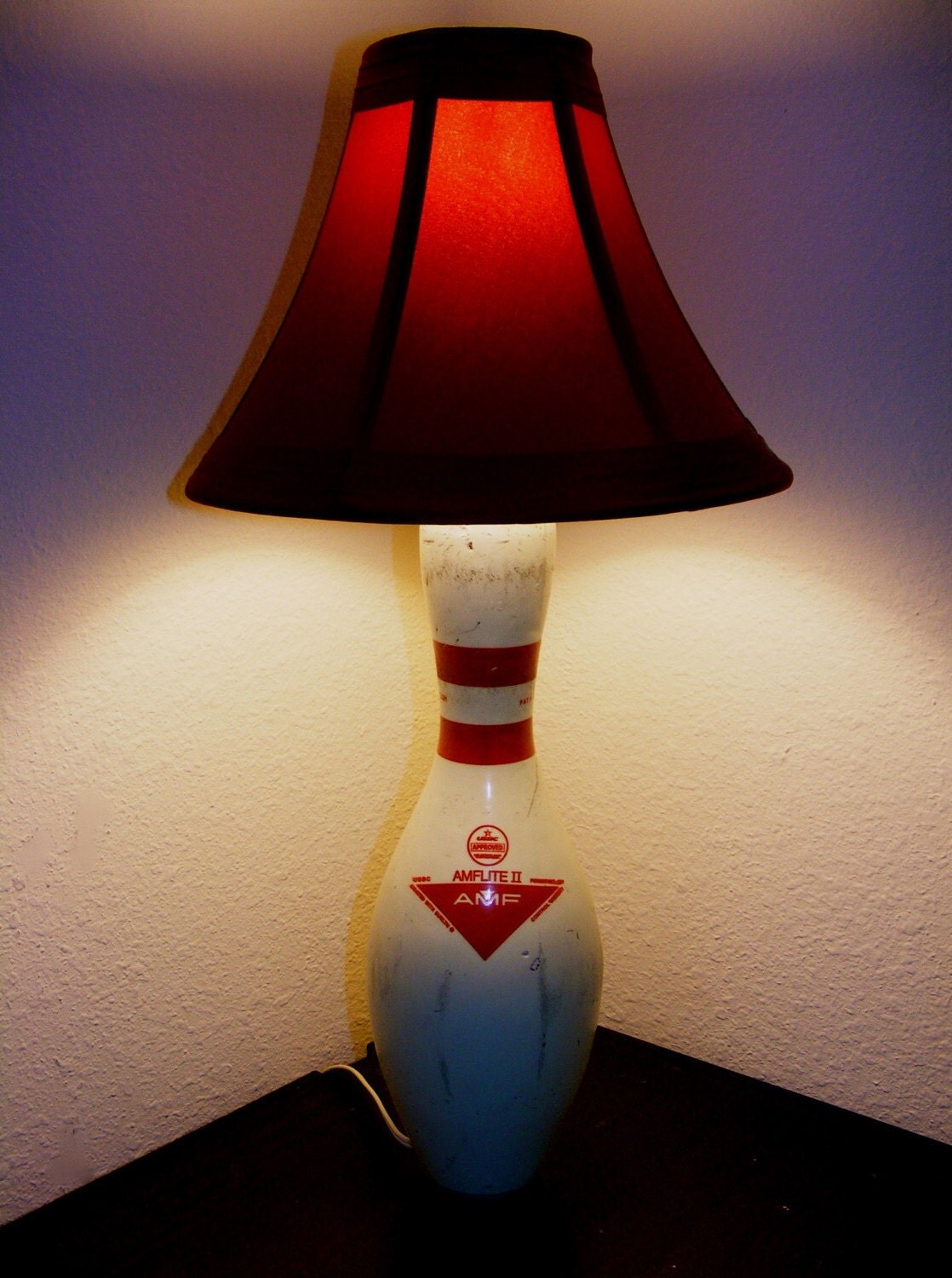 Bowling Pin Lamp made with real pin