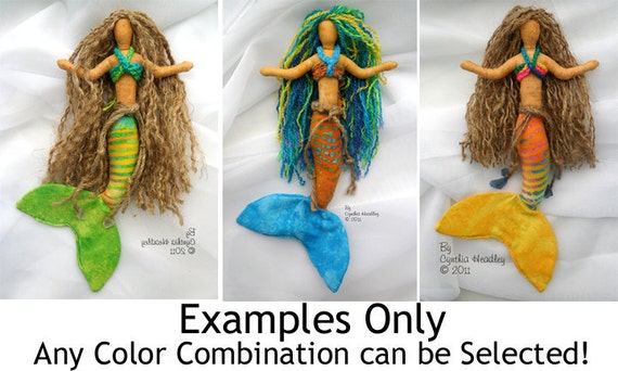 Items similar to Mermaid Art Dolls - Inspirational Mermaids - Made to ...