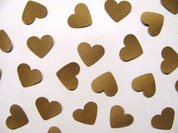 Items similar to kraft paper- 1 inch hearts- 1,000 count on Etsy