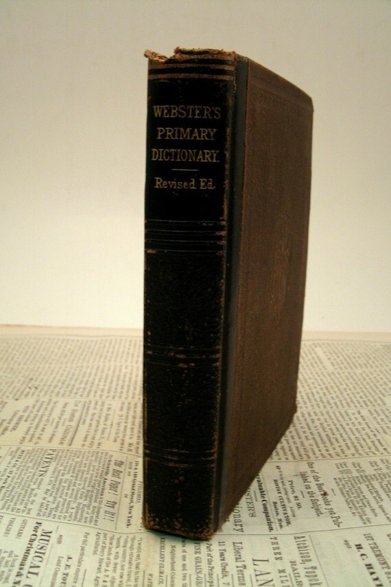 Antique 1880 Webster's Primary Dictionary Illustrated