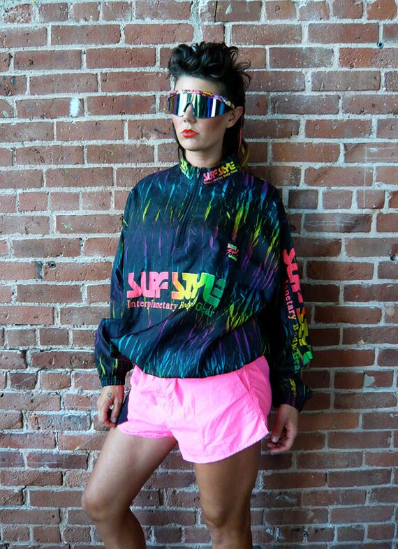 Vintage 80s multicolored Surf Style windbreaker