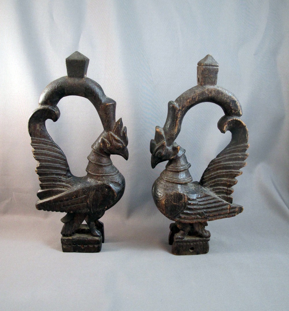 Vintage Wood Carving of Phoenix Birds from Nepal – Haute Juice