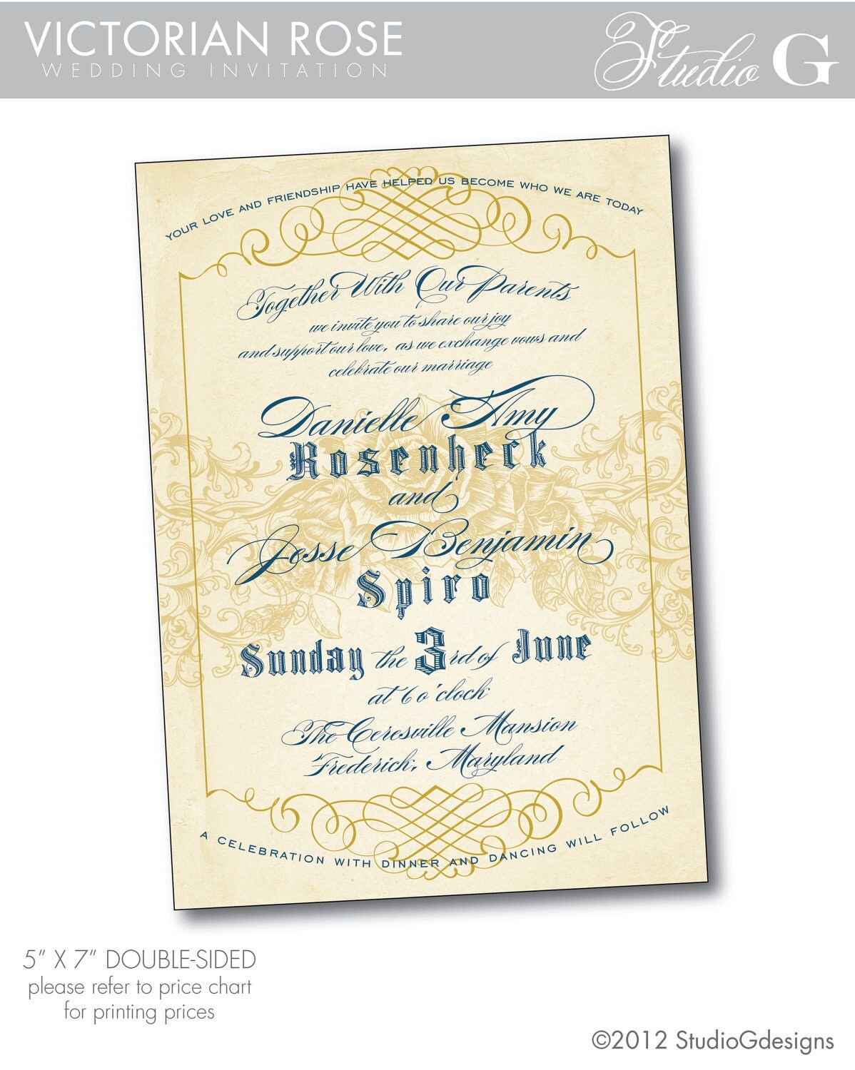 VICTORIAN Wedding Invitation – digital file or printed – OnePaperHeart ...