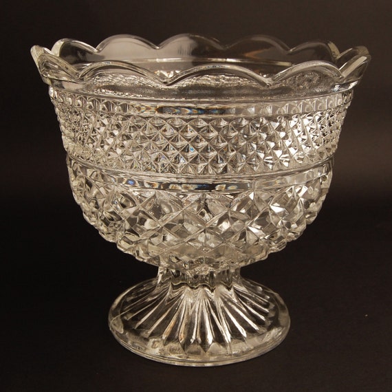 Vintage Wexford Pattern Glass Compote by Anchor Hocking
