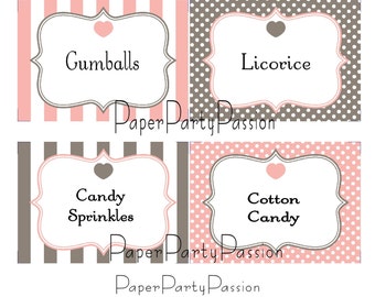 Instant Download-Candy Buffet Printable Editable Party Labels or Tags ...