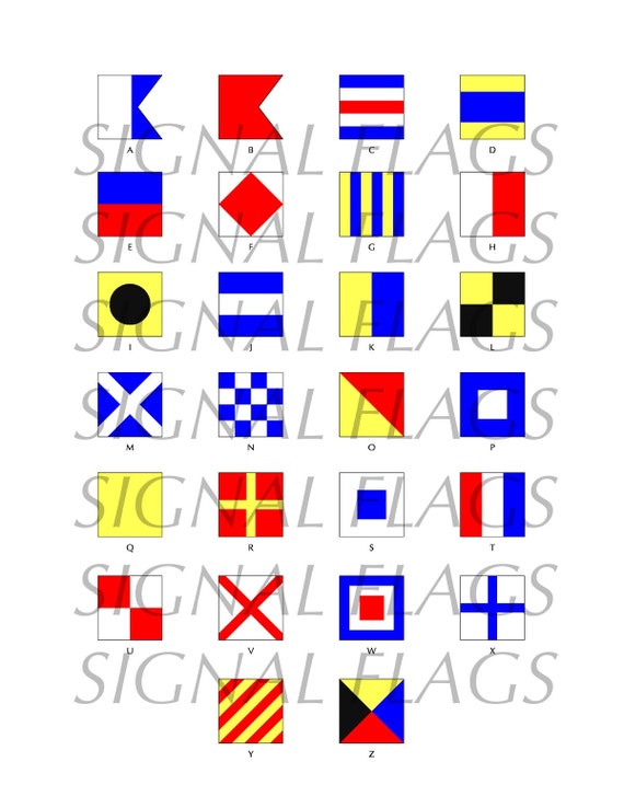 INSTANT Digital Download Signal Flag Alphabet for your Summer