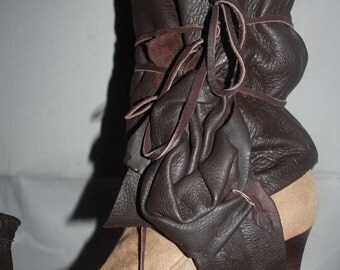 showdiva designs Leather Cream Spats for Boots to Bare by showdiva