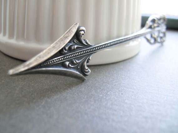 Silver Filigree Arrow Stamping Vintage and HUGE
