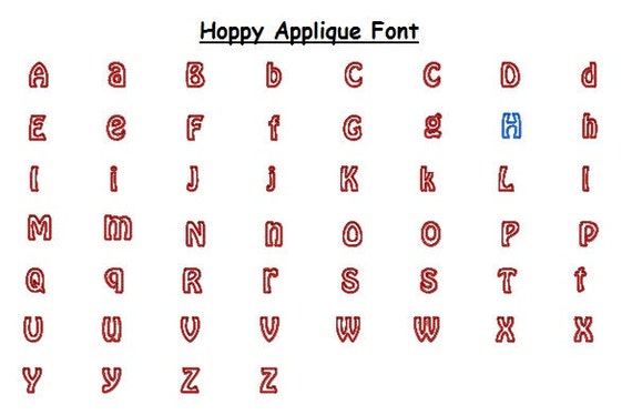 Hoppy Applique Font Applique Machine Embroidery Design