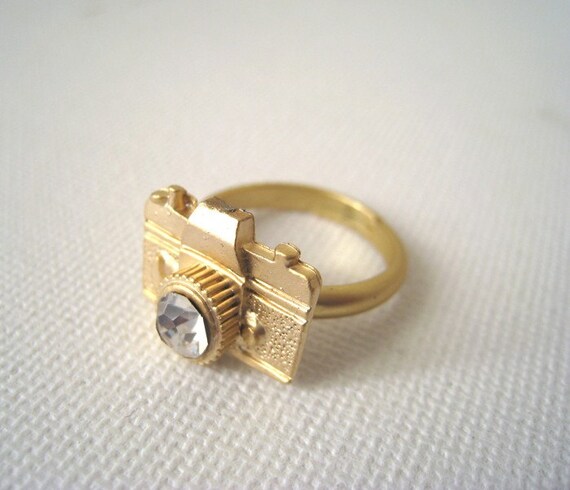 Lovely Matte Gold Camera Ring