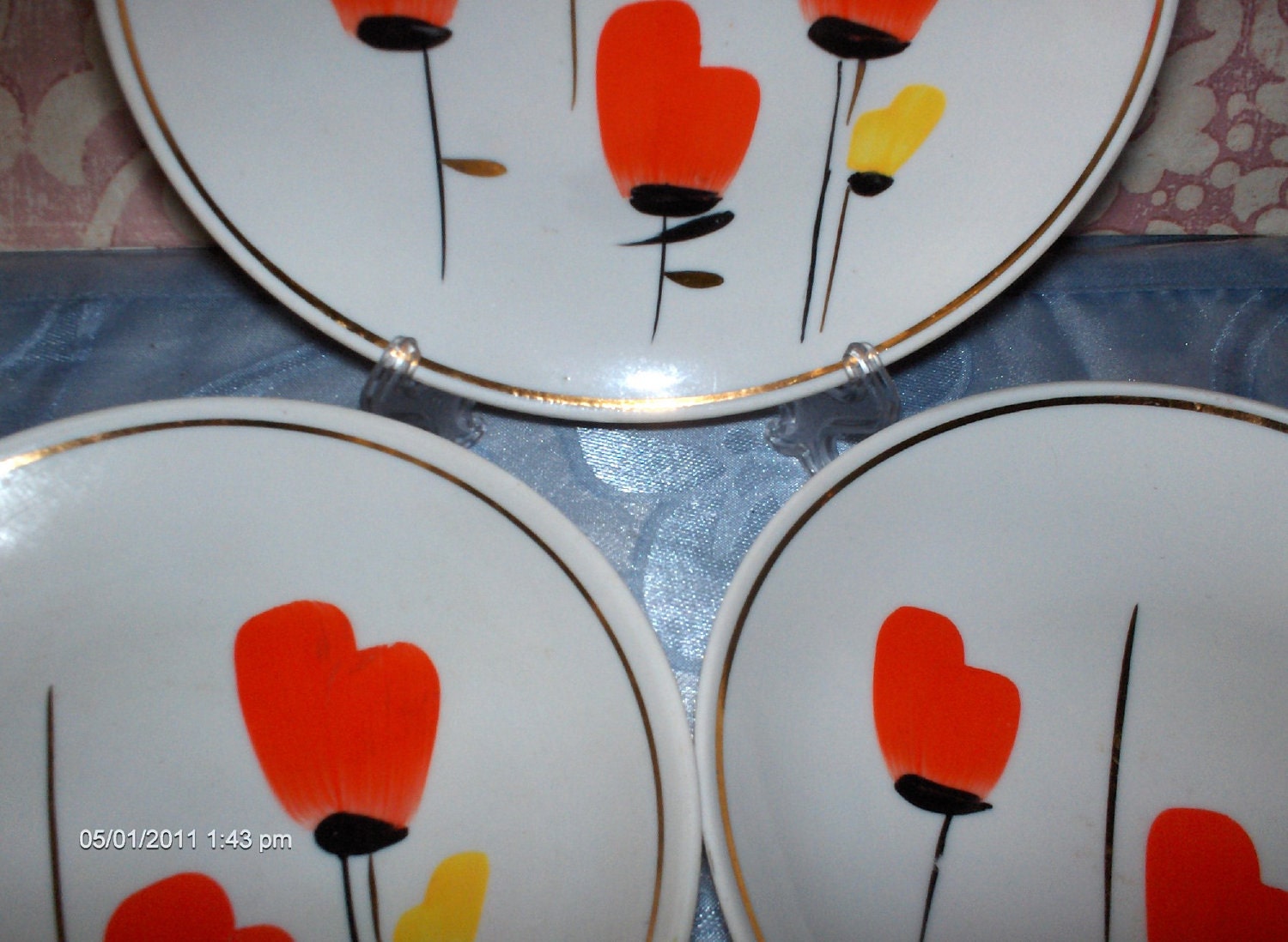 3 Vintage Hand Painted Floral Dish / Plate – Haute Juice