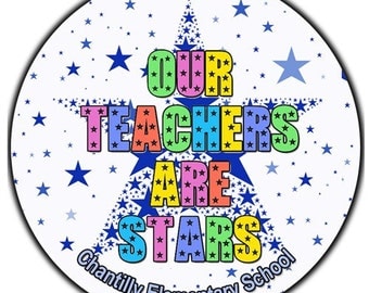 Personalized Teacher Thank You Stickers with School Supplies