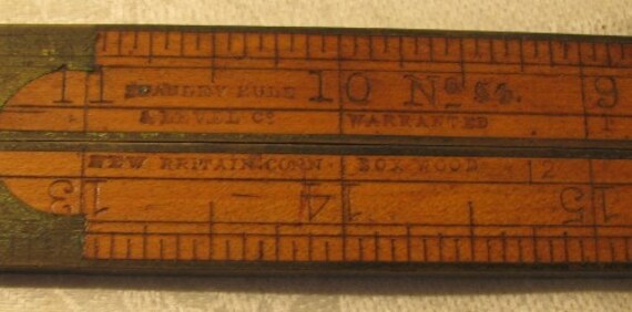 Antique Stanley Wooden Folding Ruler 24 Inch Number 54