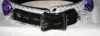 BDSM Sissy Maid Bondage Collar Leather Lace BLACK with PINK