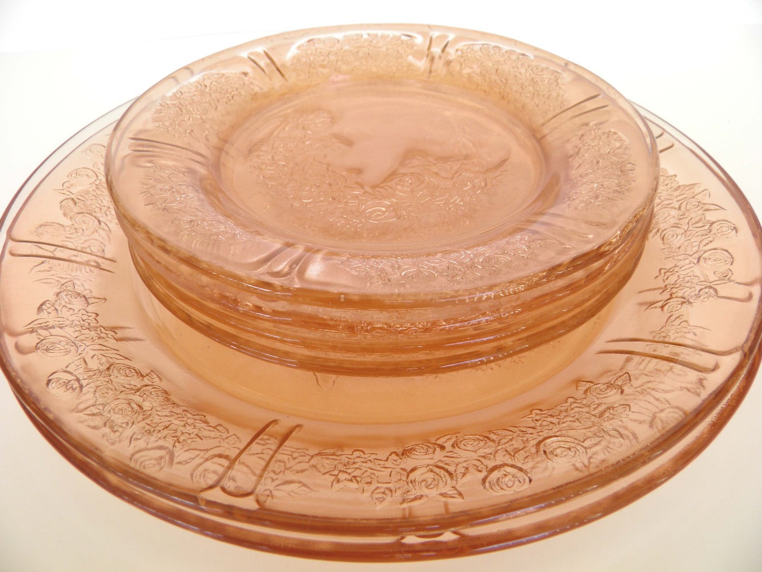 Pink Depression Glass Rose Of Sharon Pattern at Logan Newbigin blog