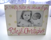 Items similar to Picture Frame for Kids- Handpainted- BIG SISTER Theme ...
