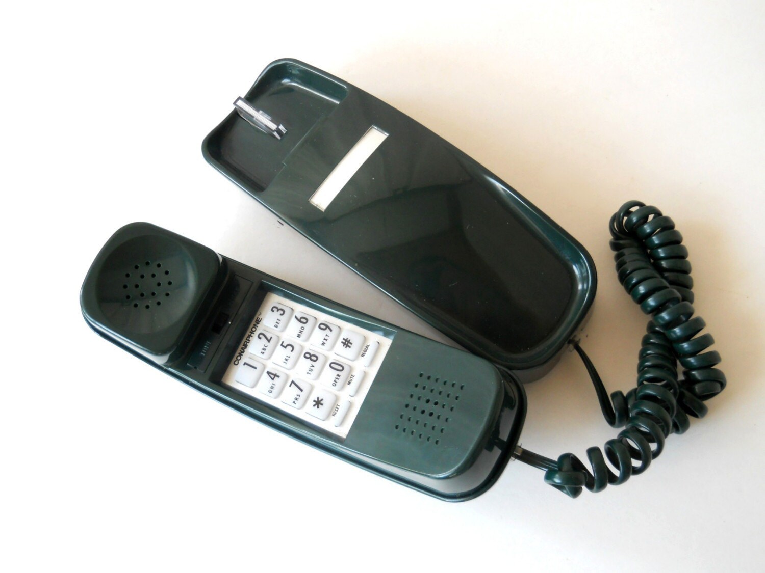 Vintage Phone Dark Green Conair Corded Trimline