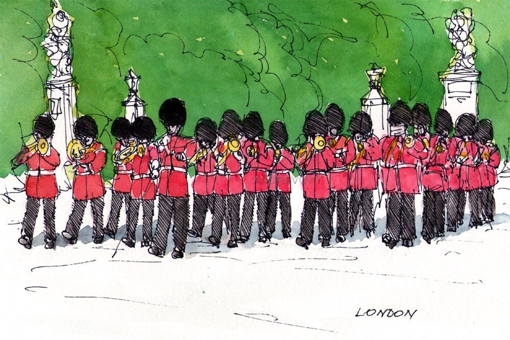 London Changing the Guard art print from an original