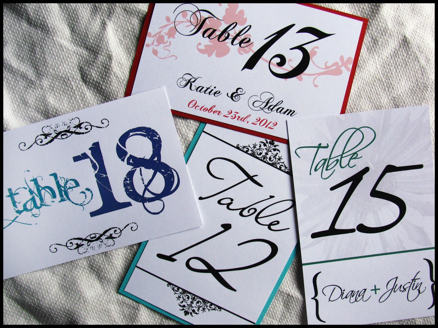 Custom Flat Table Numbers for Weddings and Events by RunkPock Designs ...