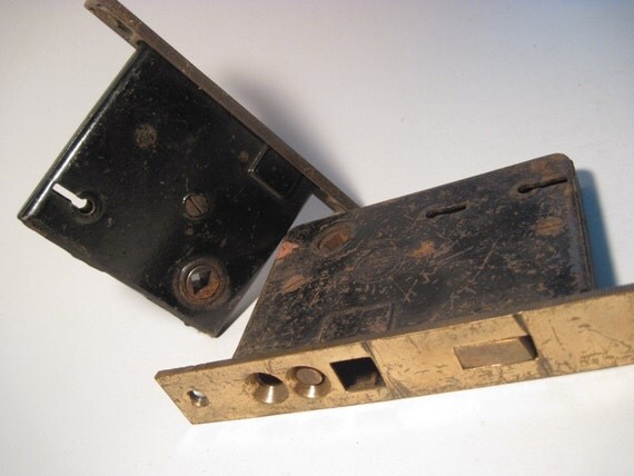 Vintage UNIQUE Double Skeleton Key Lock by RH Co. and Mortise