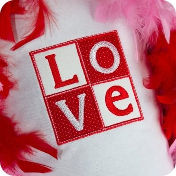 Love Applique Machine Embroidery Design