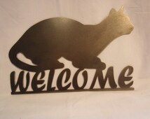 Popular items for cat welcome sign on Etsy