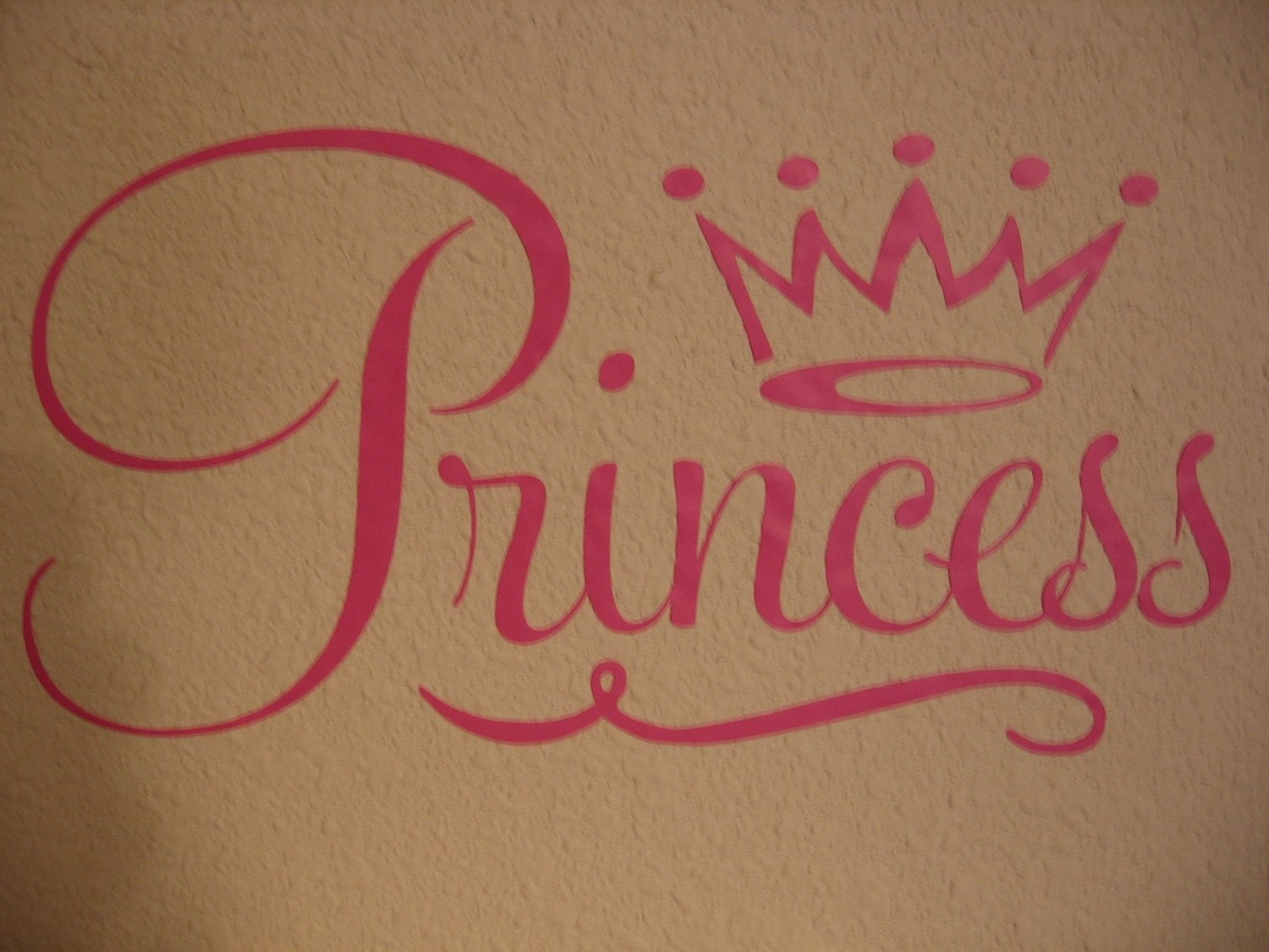 Vinyl Princess Wall Decal plus Tiara by santasgiftshoppe on Etsy