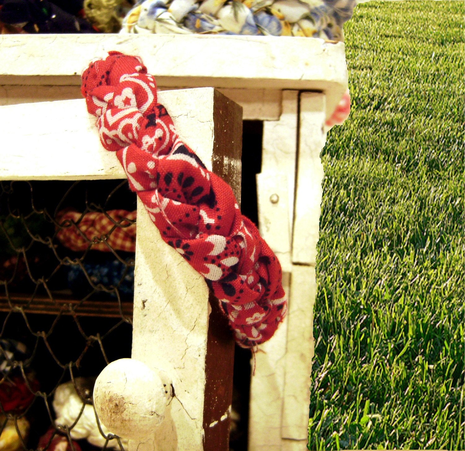 Bandana Fabric Braid Bracelet Farm Girl Color T