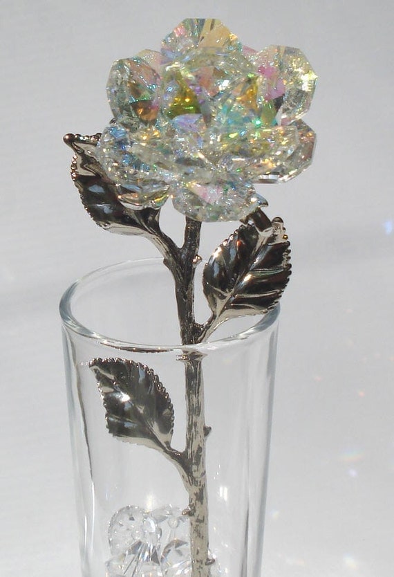 Crystal Rose made with Swarovski Crystal in by BJCRYSTALGIFTS