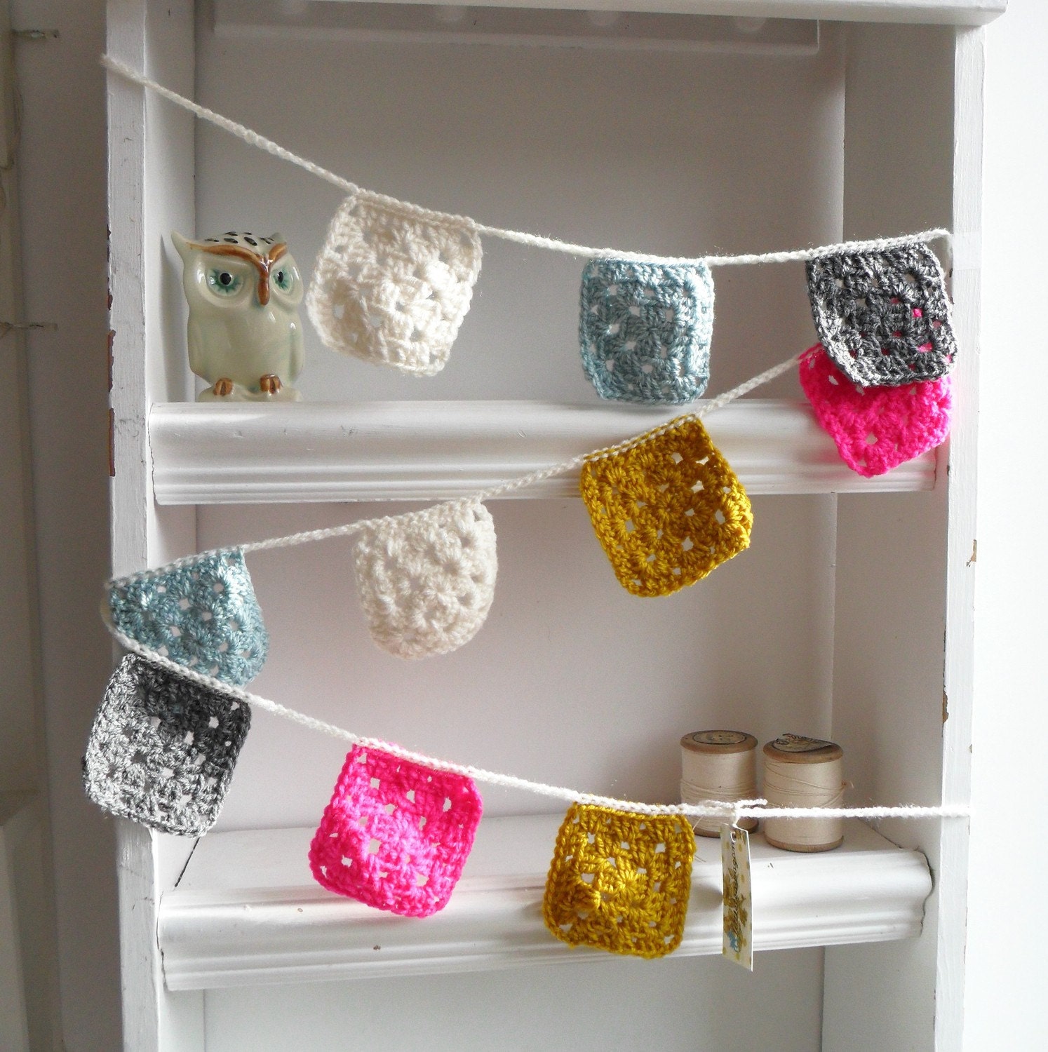Crochet Bunting Granny Square Garland