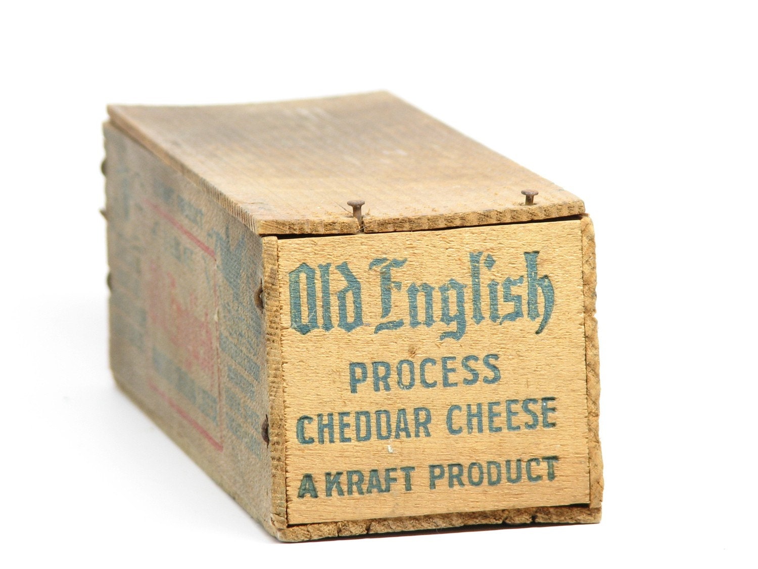 Vintage Wood Cheese Box Kraft Old English