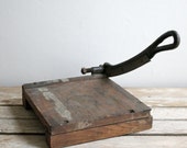 antique wooden paper cutter by lacklusterco on Etsy