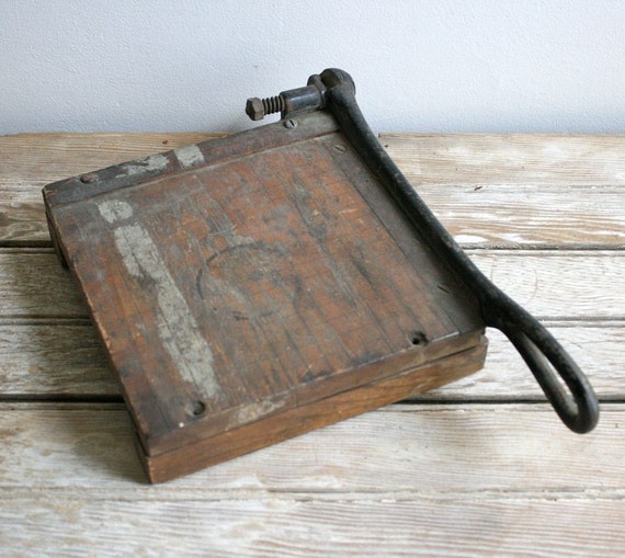 antique wooden paper cutter