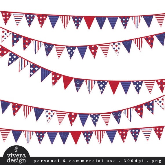 Digital Clip Art Fourth of July Banners