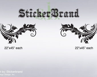 Large Vinyl Wall Art Decal Sticker Floral Ornaments Flower