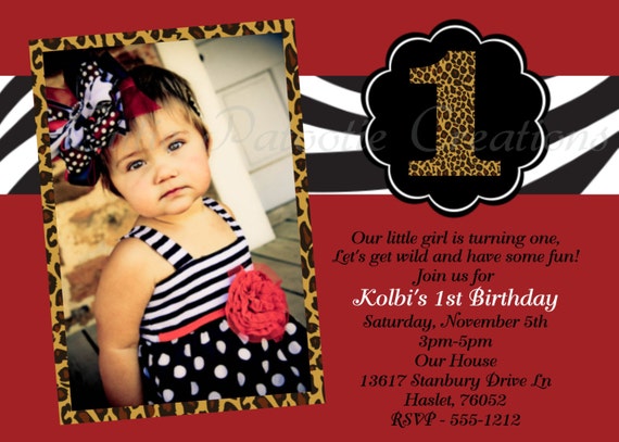 Zebra Leopard Print Birthday Invitation Animal Print Invitations By 