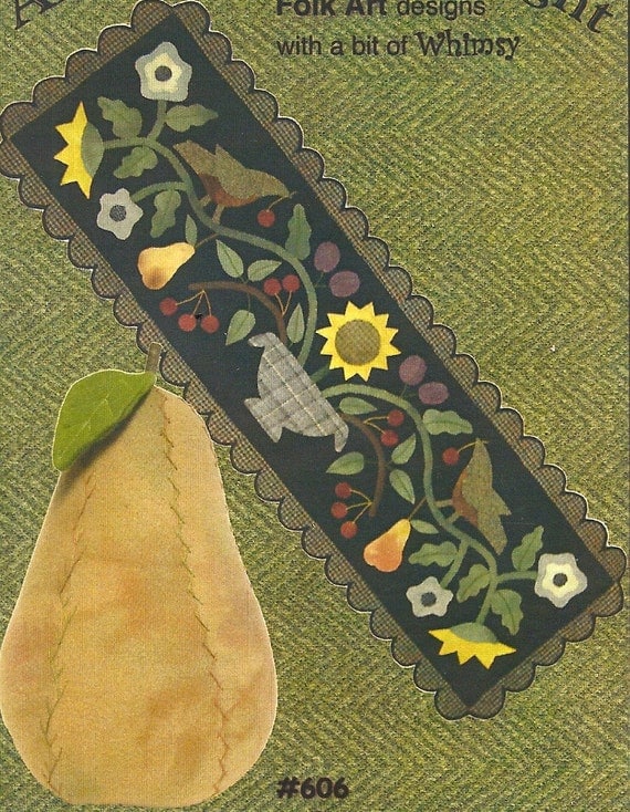 Primitive Folk Art Wool Applique Pattern: by PrimFolkArtShop