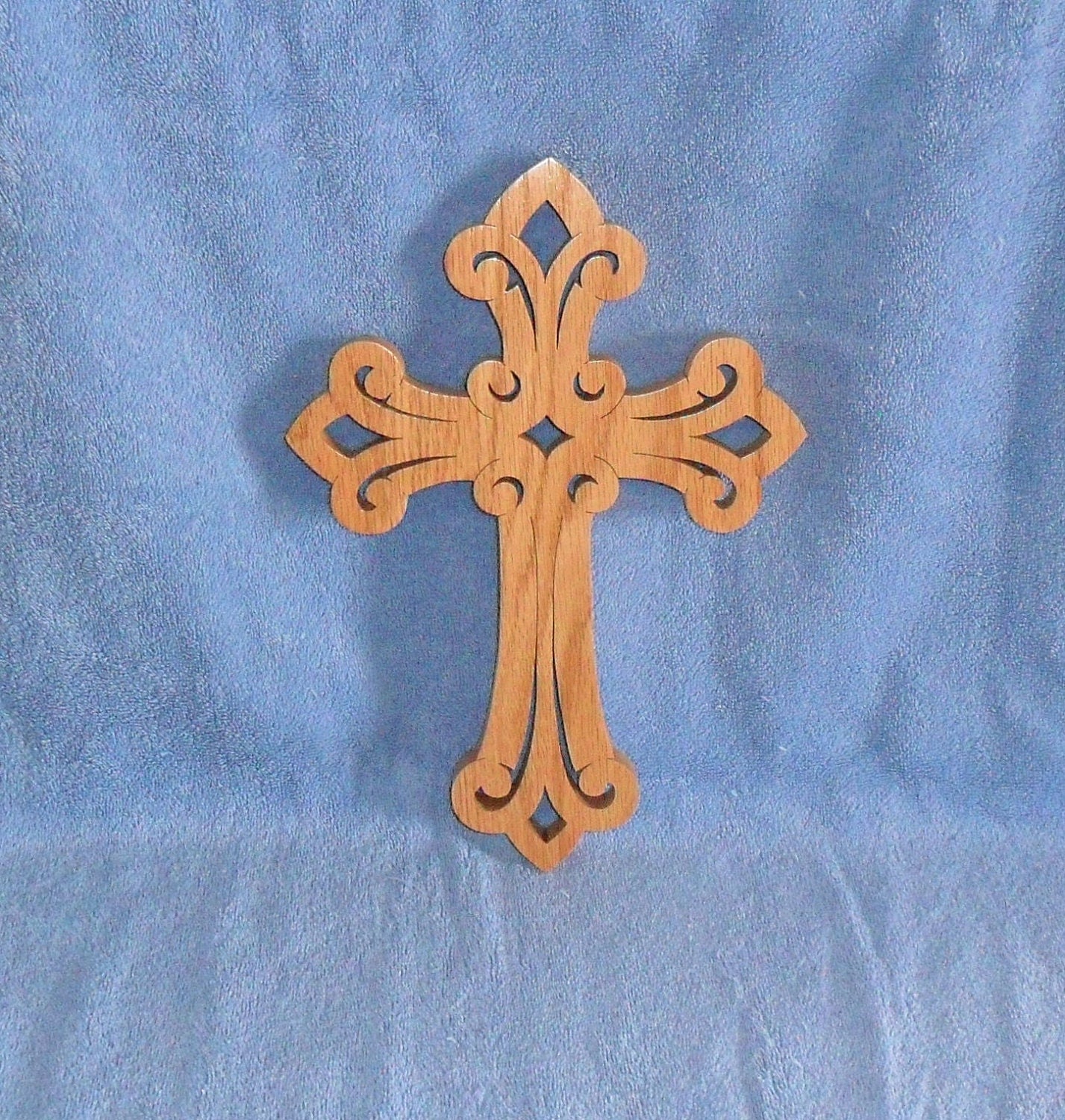 Wooden Wall Scroll Saw Cross C35