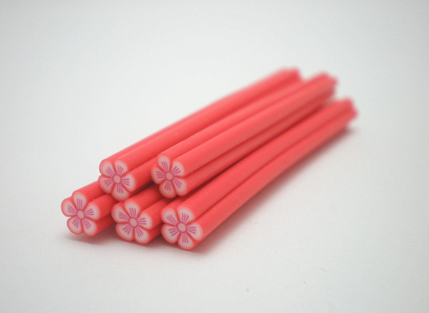 S136 Cherry Blossom Pink Polymer Clay Cane for Miniature