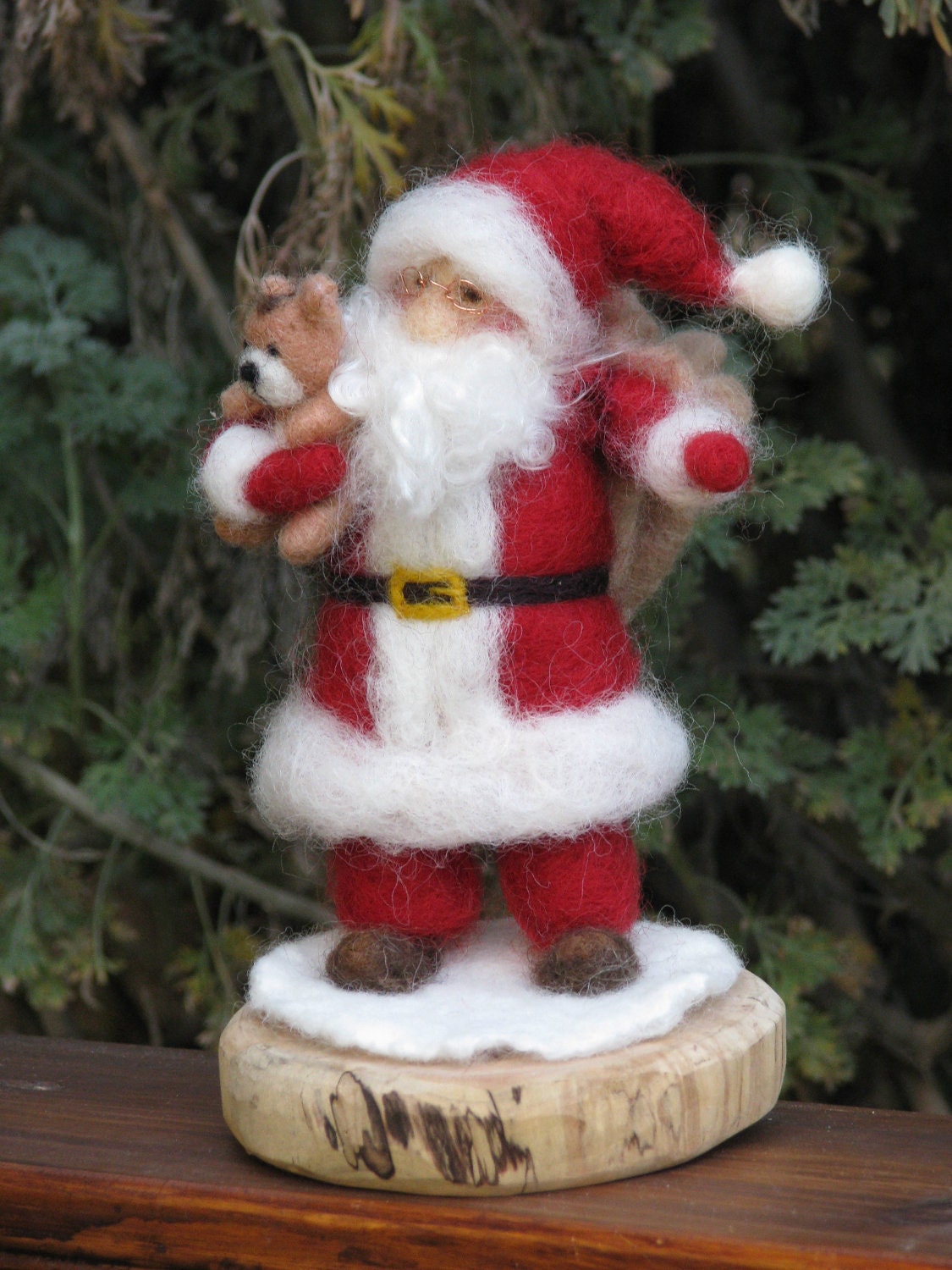 Santa Claus Christmas decoration Needle felted Xmass