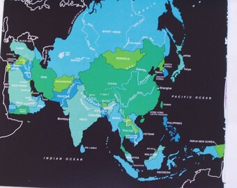 Popular items for asia map on Etsy