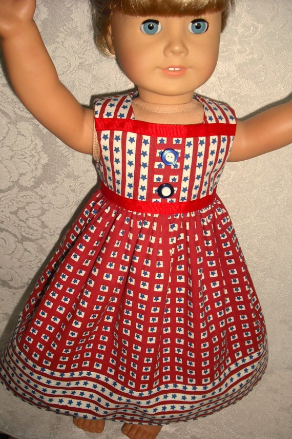 Patriotic 4th of July dress for American Girl Doll