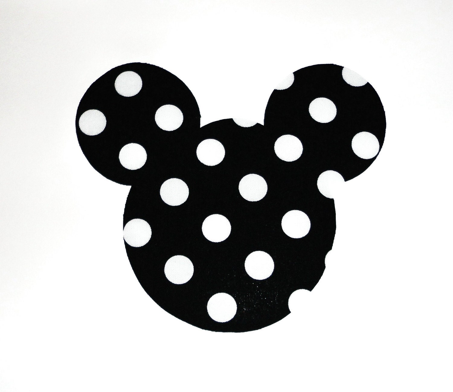 Iron On Applique Black And White Polka Dots Minnie Mickey