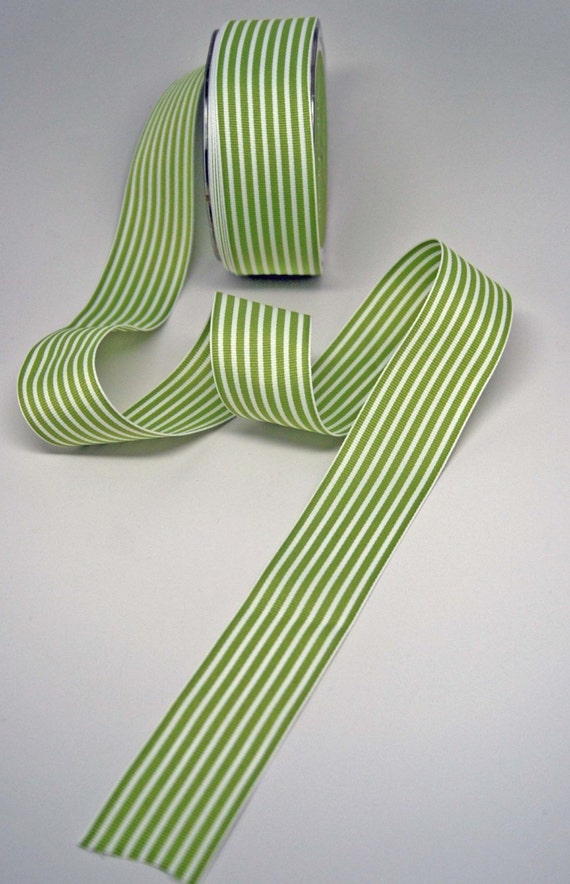 BULK Striped Grosgrain Ribbon 15 yards 1.5 inches Green