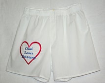 Popular items for embroidered boxers on Etsy
