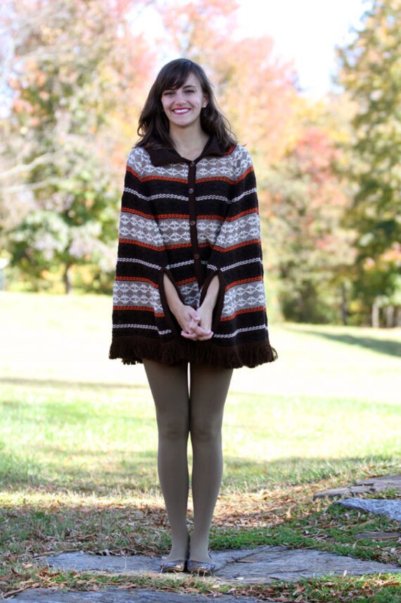 Vintage Native American-Inspired Tribal Tunic Cape