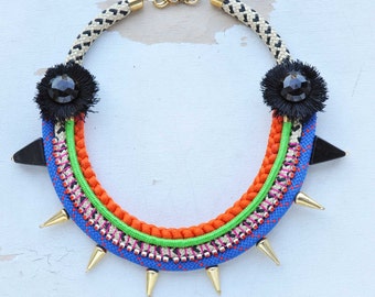 SALE!!!!! Spiky neon rope necklace