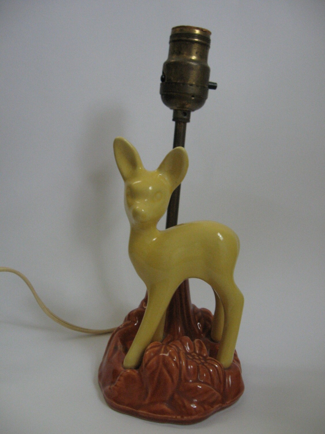 Fantastic shawnee yellow deer lamp RESERVED FOR by RoyalWe on Etsy