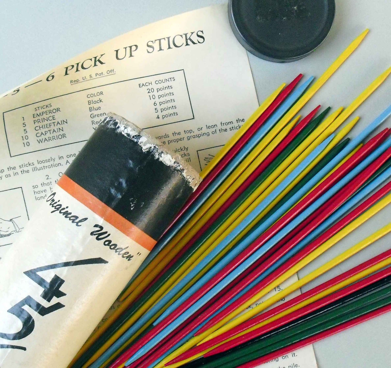 Vintage Pick Up Sticks toy solid wood stix complete by anyoldtime